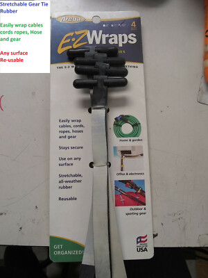 Rubber TIE-DOWN STRAP - stretchable Gear carpet clean 10" EZ Wraps set ...