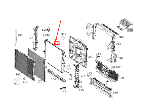 2018 MERCEDES Glc300 Radiator Engine Cooling A0995007100 OEM for sale ...