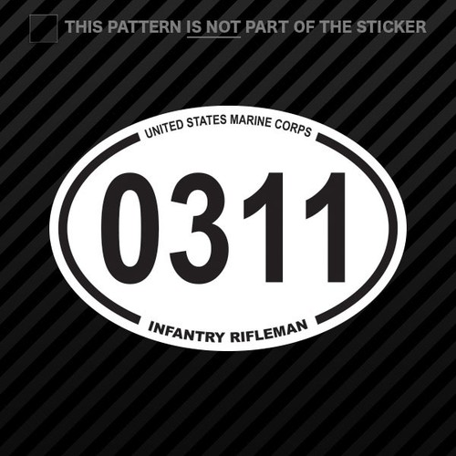 United States Marine Corps MOS 0311 Infantry Rifleman Oval Sticker usmc ...