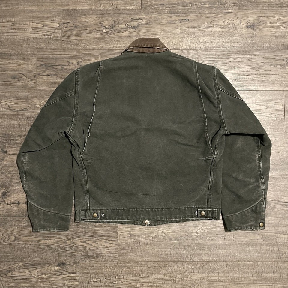 Vtg 2003 Carhartt J97 MOS Green Moss Blanket Lined Detroit Jacket Men's ...