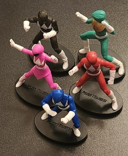 Complete Set Of 5 Power Rangers Figurines Cake Toppers Mini Action ...