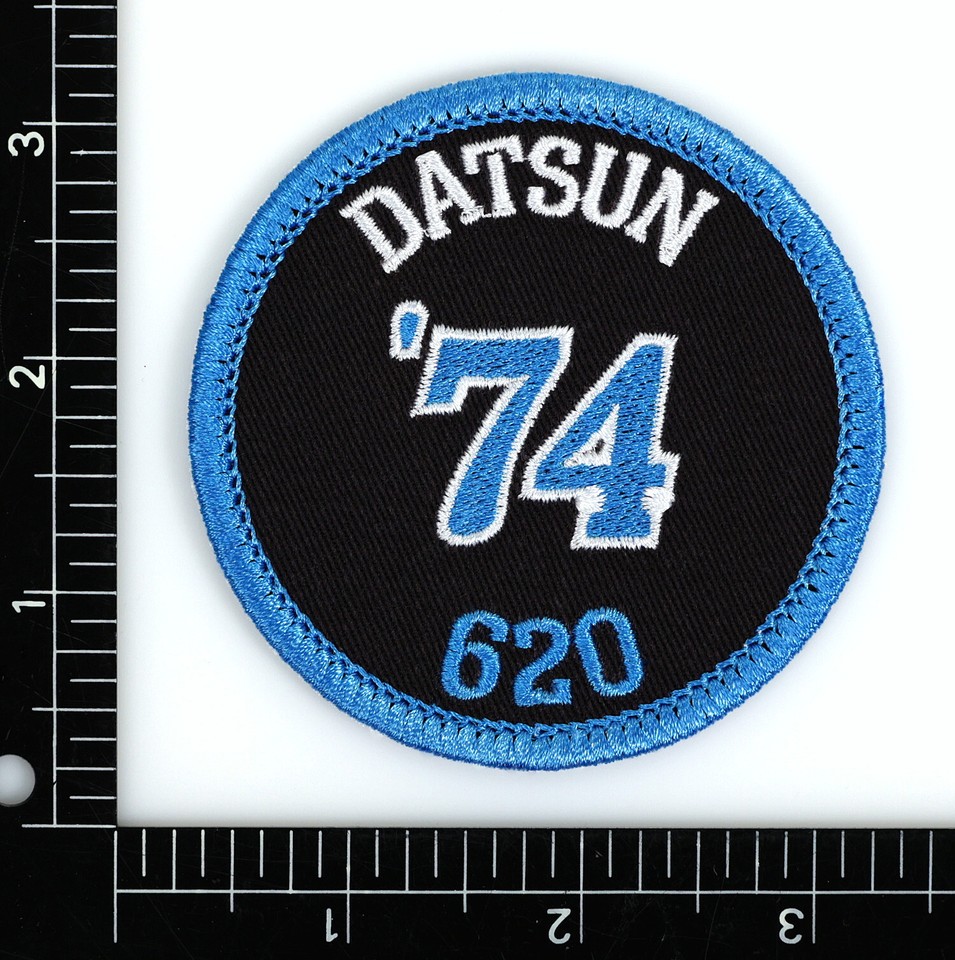 1974 Datsun 620 Embroidered Patch Black/Aqua Iron-On Sew-On Hat Jacket ...