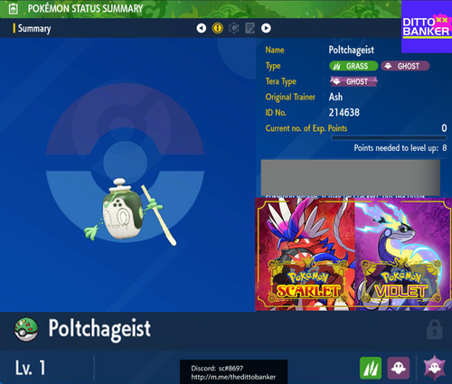 Pokemon Scarlet/Violet SHINY POLTCHAGEIST w/ Unremarkable Teacup 6IV ...