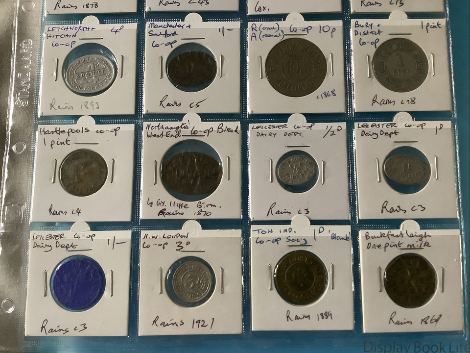 Great Britain / England Co-op Tokens X20 Chestnut, Lewes, Leicester ...