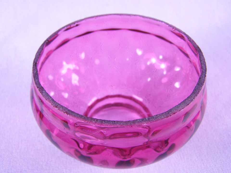 Antique Cranberry Glass Coin Dot Miniature Oil Lamp Shade | eBay