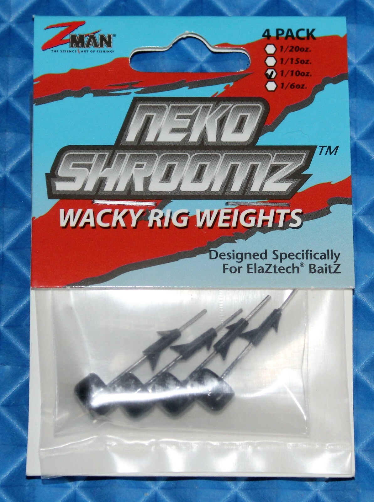 Z-MAN Neko ShroomZ Wacky Rig Weights NSH-PK4 Series 4-Pk CHOOSE WEIGHT ...