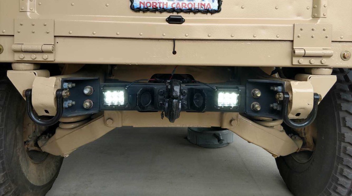 DUAL REVERSE BACKUP SQ LED LIGHTS MILITARY HUMVEE BACK UP M998 H1 H-1 ...