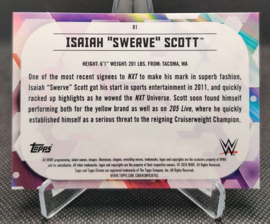 2020 Topps Chrome WWE #81 Isaiah "Swerve" Scott Rookie RC wrestling ...