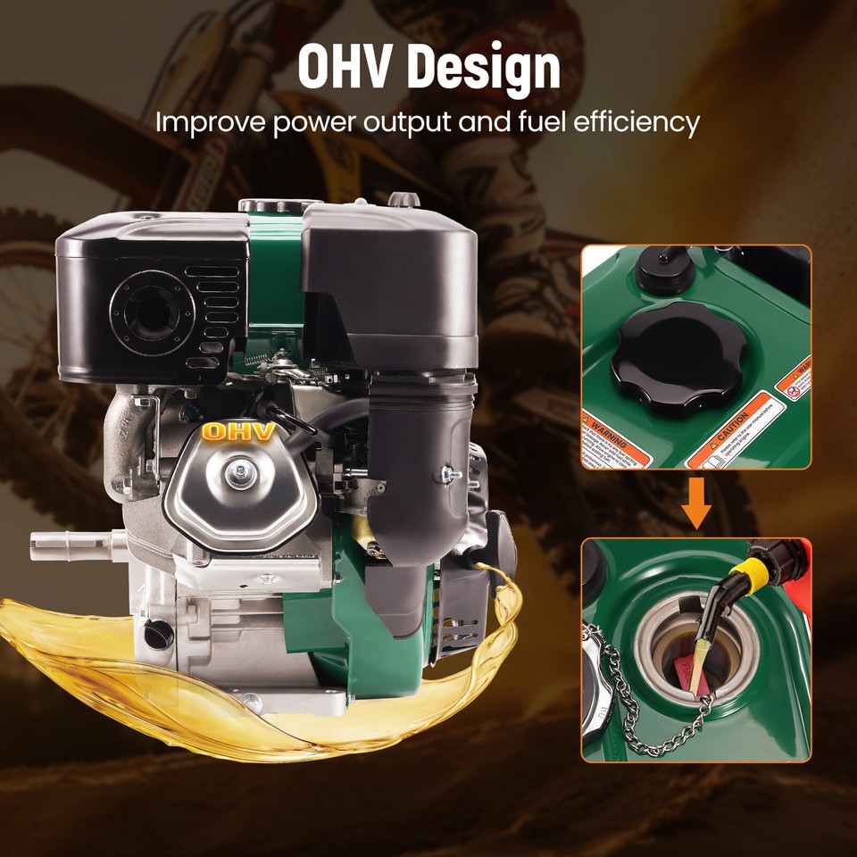 212/420cc 7/15HP Gasoline Engine Motor Horizontal Recoil/Electric Start ...
