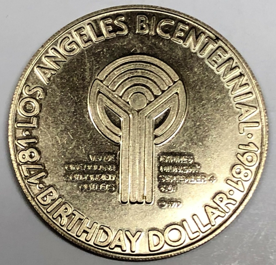 # C5919 LOS ANGELES, CA. COPPER NICKEL MEDAL, BICENTENNIAL 1981 | eBay