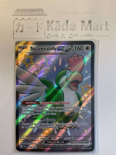 Squawkabilly Ex 223/091 Paldean Fates Shiny Full Art Ultra Rare Pokemon ...