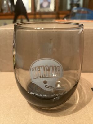 Vintage Cincinnati Bengals NFL Smoked Glass Roly Poly Rocks Or Wine ...