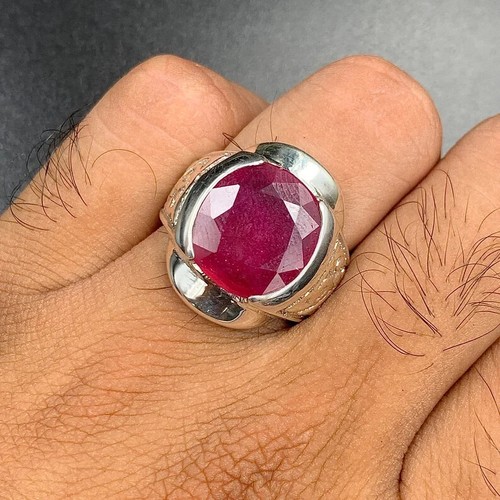 Mens Ruby Ring Yaqoot Rings 925 Silver Ring Gift For Him Mens Yaqoot ...