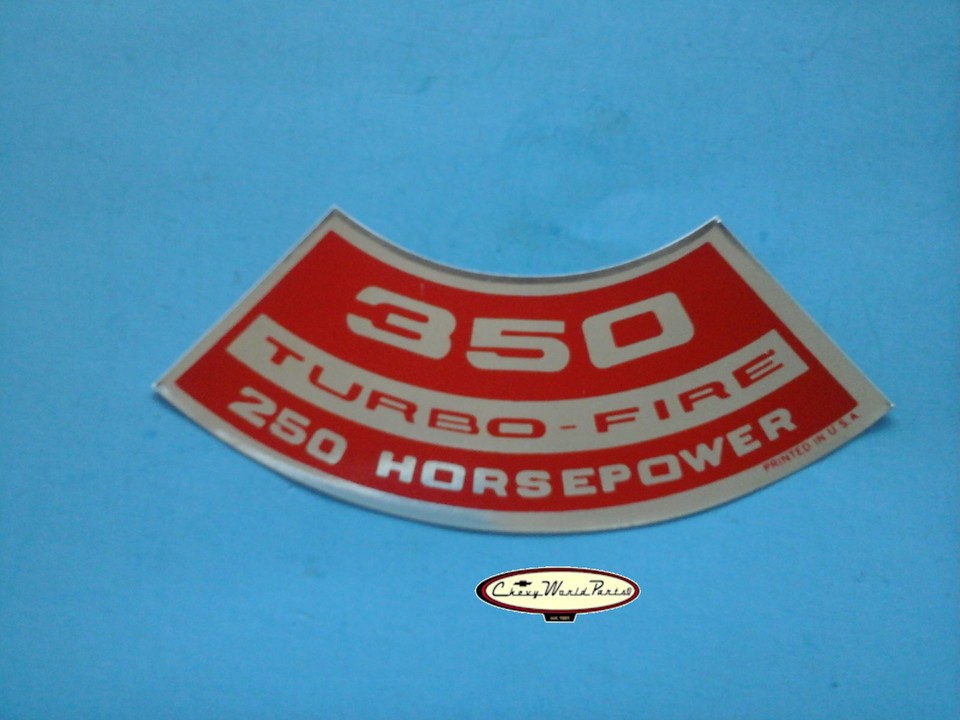 CHEVROLET CHEVY 350 TURBO -FIRE AIR CLEANER DECAL HORSEPOWER CHOICE | eBay