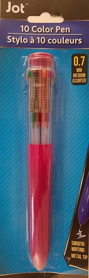 Jot 10-in-1 Plastic Multi-Color Ink Pens, Select Blue or Pink Casing | eBay