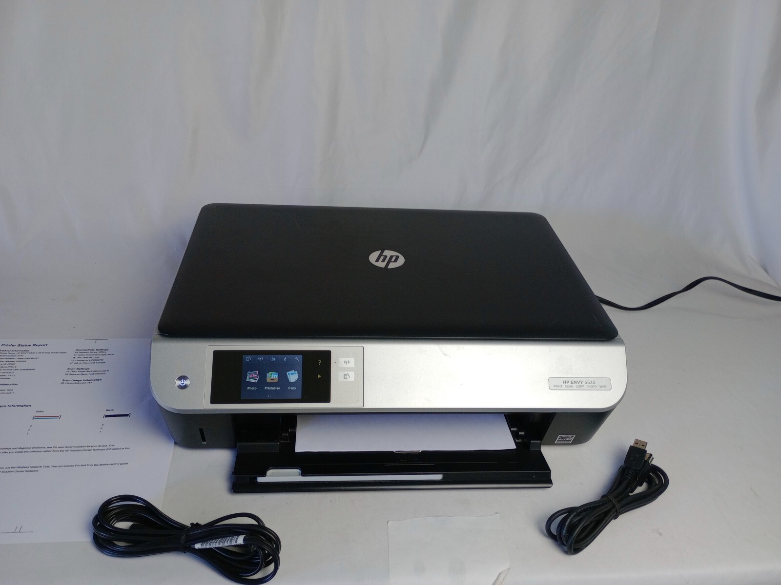 HP ENVY 5530 5535 All-In-One Inkjet Printer Tested Works Only Low Pages ...