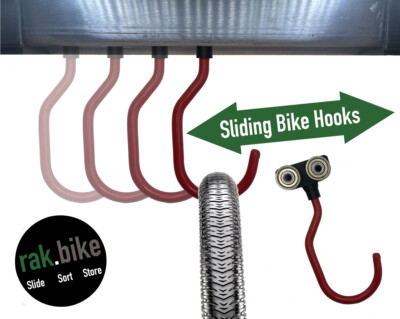 Sliding Bike Hooks for Bicycle Storage Rack Build Custom Rail with ...