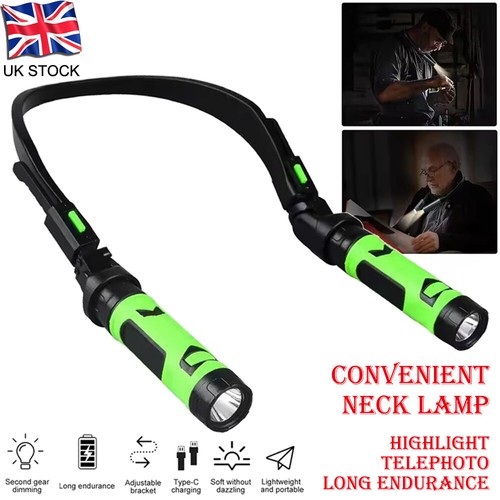 Portable LED Neck Hanging Reading Light Flexible Hug Light Hands-Free ...