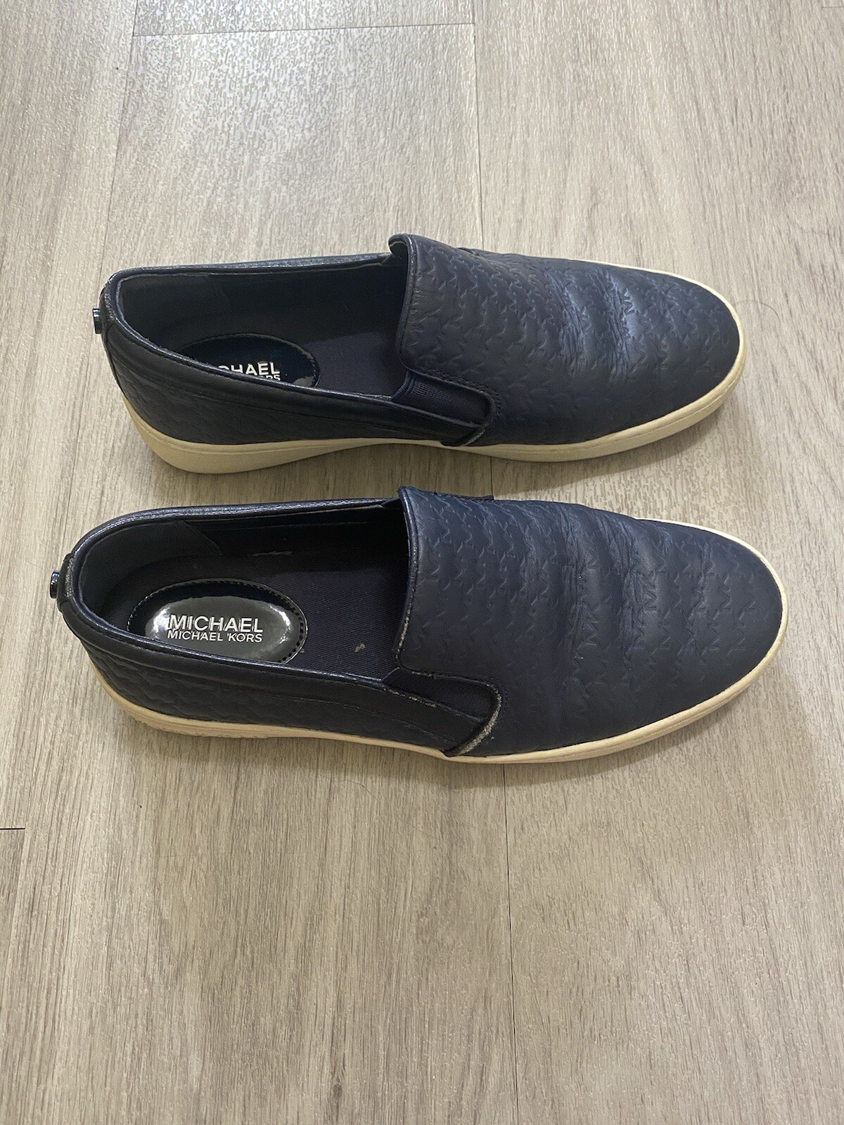 Michael Kors Women's Navy Blue MK Logo Stamped Patter… - Gem