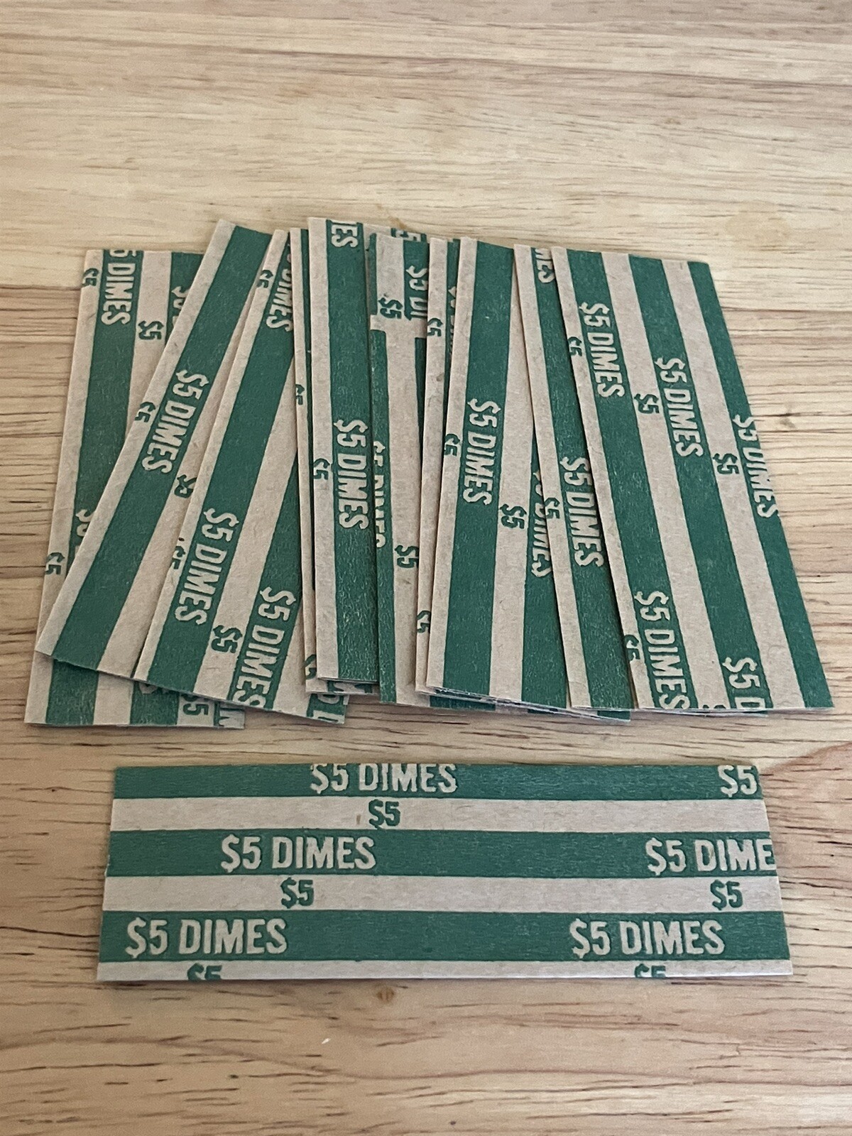 20 TEN CENT FLAT DIME COIN WRAPPERS THAT HOLD 50 DIMES EACH | eBay