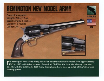 Remington New Model Army Revolver Atlas Classic Firearms Card | eBay