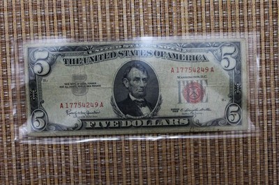 HIGHER GRADE 1963 $5 RED SEAL UNITED STATES NOTE--READ FOR FREE ...