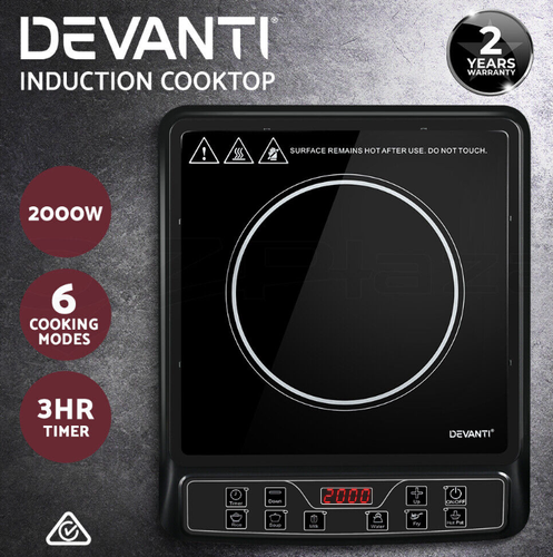 Devanti Electric Induction Cooktop Portable Cook Top Ceramic Kitchen ...