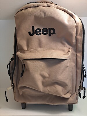 Tan JEEP rolling Backpack 20inches. Perfect For Travel | eBay