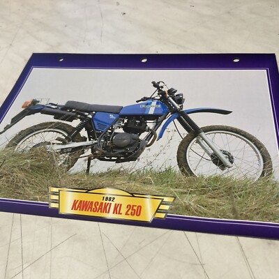 Kawasaki KL250 1982 250 KL Scheda Carta Moto Passione Collezione Atlas ...