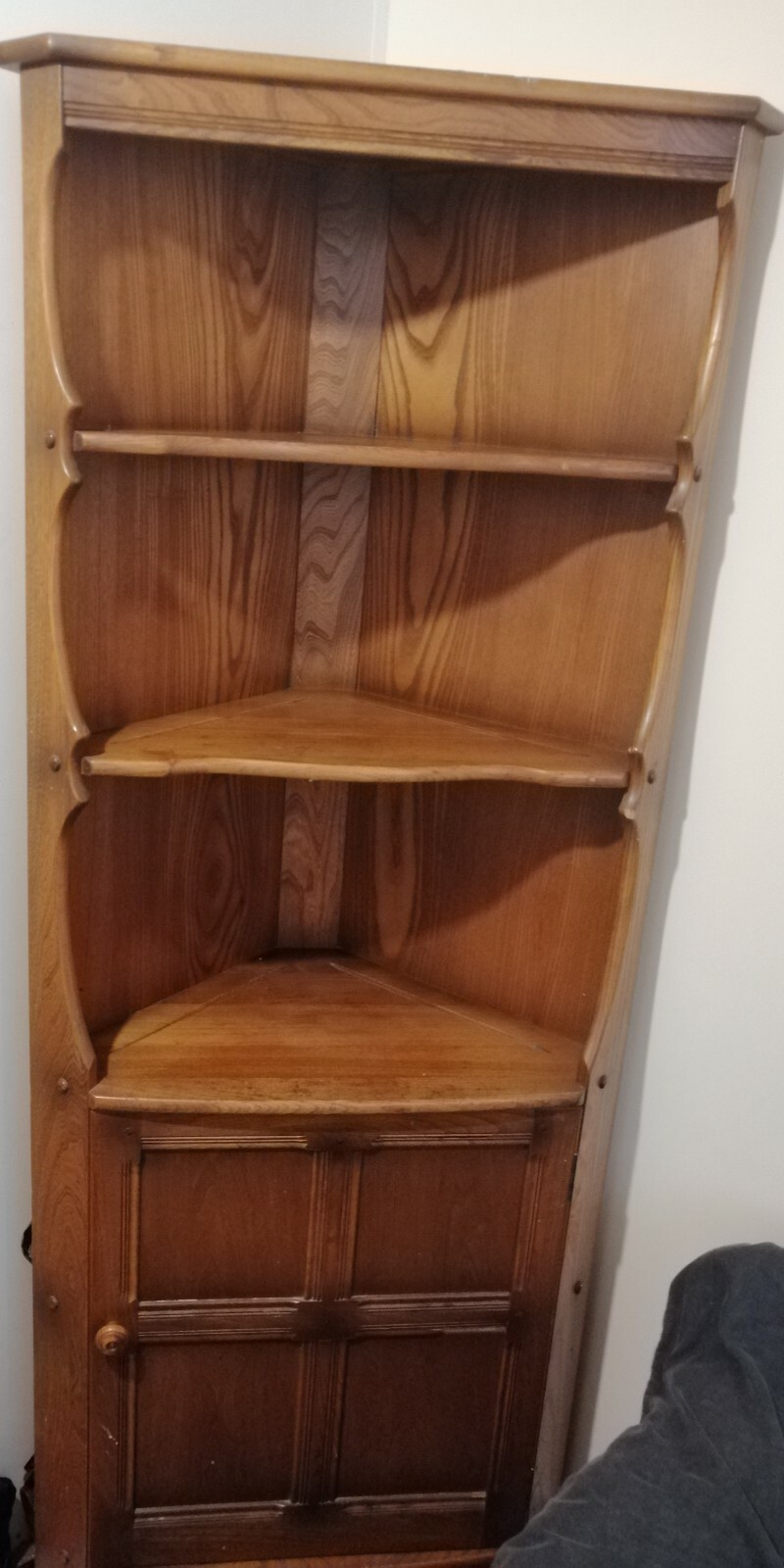 vintage retro Ercol Corner cabinet display storage cupboard shelf unit ...