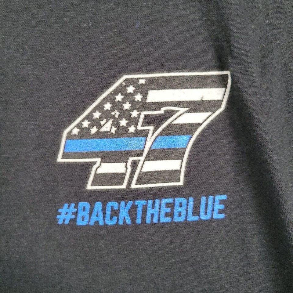 NASCAR Shirt Mens 2XL Black Back The Blue 47 Police Law Enforcement ...