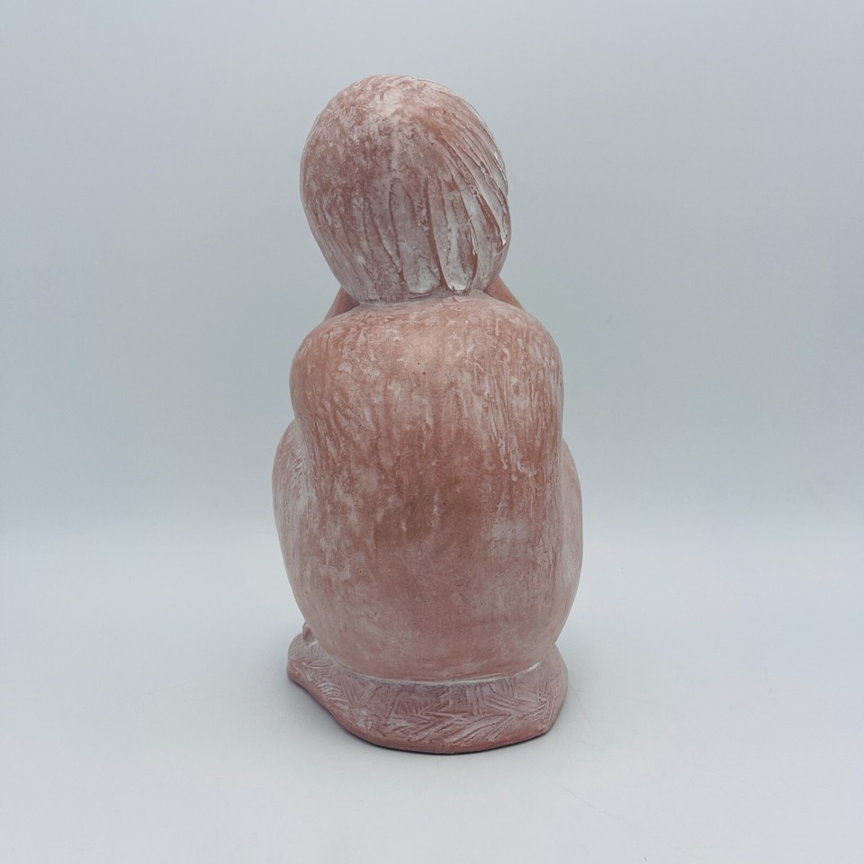 Isabel Bloom Statue Child Covering Face 9" Pink Casted Concrete 1996 | eBay