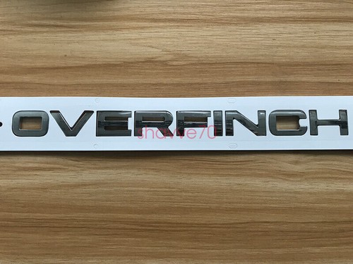 SHINY SILVER OVERFINCH LETTERS / BADGE TO SUIT LAND ROVER RANGEROVER ...