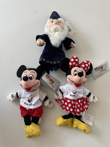 Vintage Club Disney Merlin Wizard, Mickey & Minnie Mouse Mini Bean ...