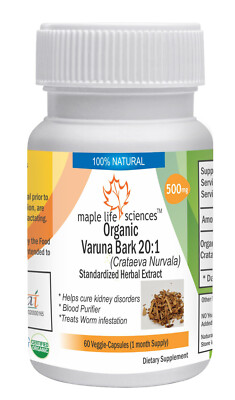 ORGANIC Varuna Bark 20:1 Extract Capsules Crataeva Nurvala Treats worms ...