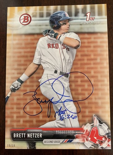Brett Netzer Auto Signed 2017 Bowman Draft Jumbo 5x7 #'d 05/10 Gold In ...