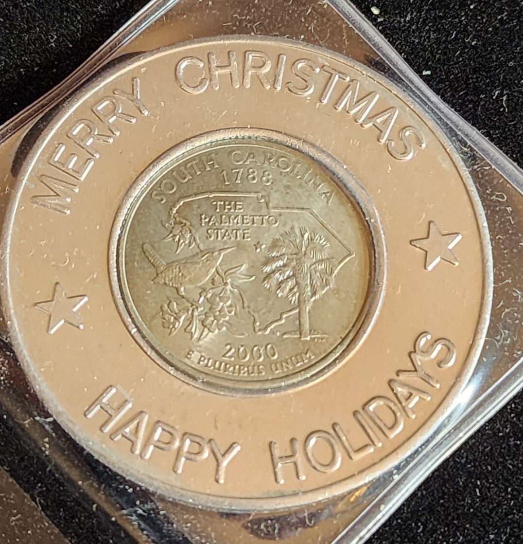 2000D ENCASED SC Quarter Merry Christmas. Commemorating 50 States ...