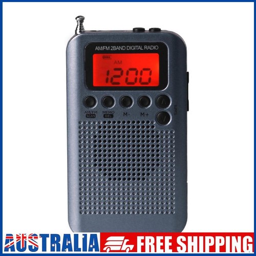 HRD-104 Digital Mini Pocket AM FM Radio with LCD Display 40mm Driver ...