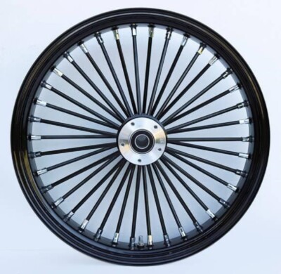 FAT SPOKE 21" FRONT WHEEL BLACK 21 X 3.5 HARLEY ELECTRA GLIDE ROAD KING ...
