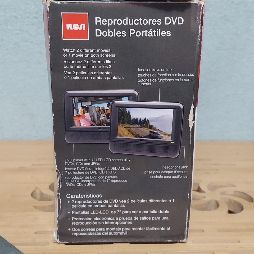 RCA 7” Double Play Mobile Dual Twins DVD Players Auto Road Trip New ...
