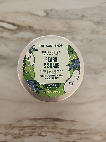 THE BODY SHOP Pears & Share Body Butter Cream 1.69oz New/Fresh Vegan ...