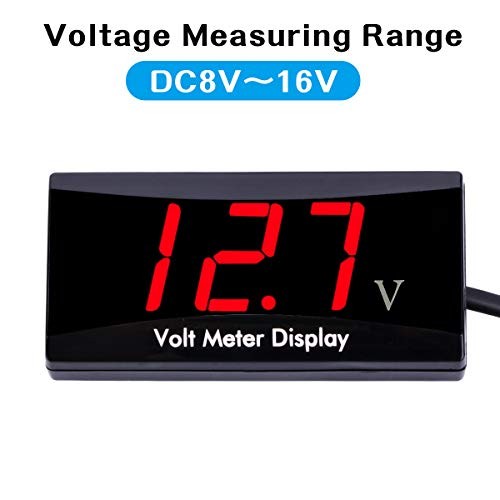 DC 12V Car Digital Voltmeter - LED Display Voltage Volt Meter Gauge for ...