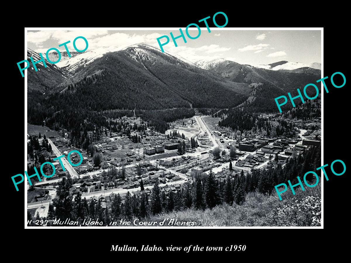 OLD POSTCARD SIZE PHOTO MULLAN IDAHO VIEW OF THE TOWN c1950 1 | eBay