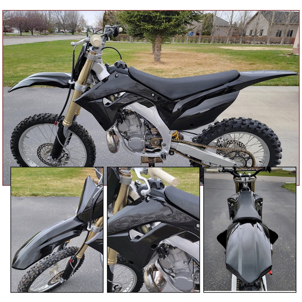9Pcs Restyle Black Plastic Kit For Honda CR125R CR250R 02-07 Body Work ...