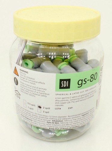 SDI GS-80 Amalgam Alloy Dental Material Regular Set 3 Spill 50 ...