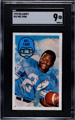 1970 Kellogg's #22 Mel Farr Detroit Lions SGC 9 Mint | eBay