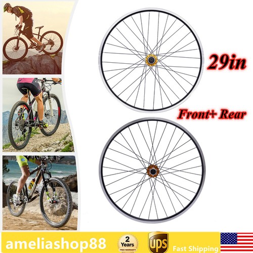 29" Front + Rear Bicycle Wheel Set Mountain Bike Wheelset Quick Release ...