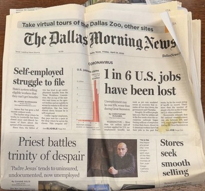 The Dallas Morning News April 24, 2020 Complete Newspaper | eBay
