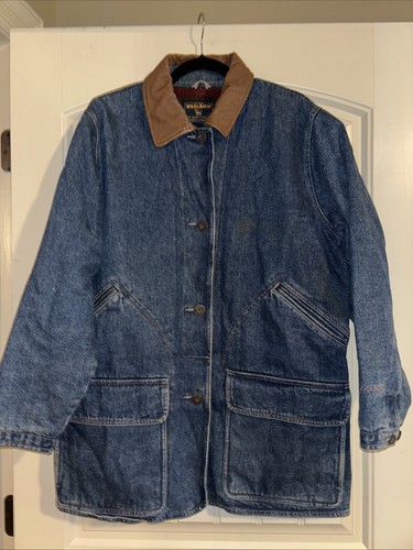 Vintage Woolrich Wool Blanket Lined Denim Jacket Men's Blue Barn Chore ...