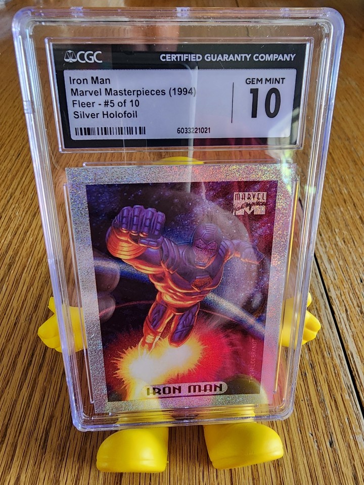 1994 Marvel Masterpieces Iron Man Silver Holofoil Card CGC Graded Gem ...